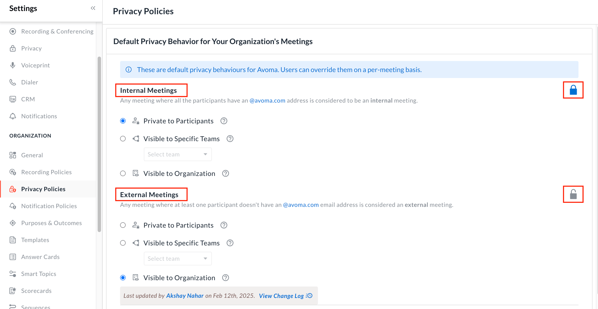 How to manage organization-wide privacy and security settings