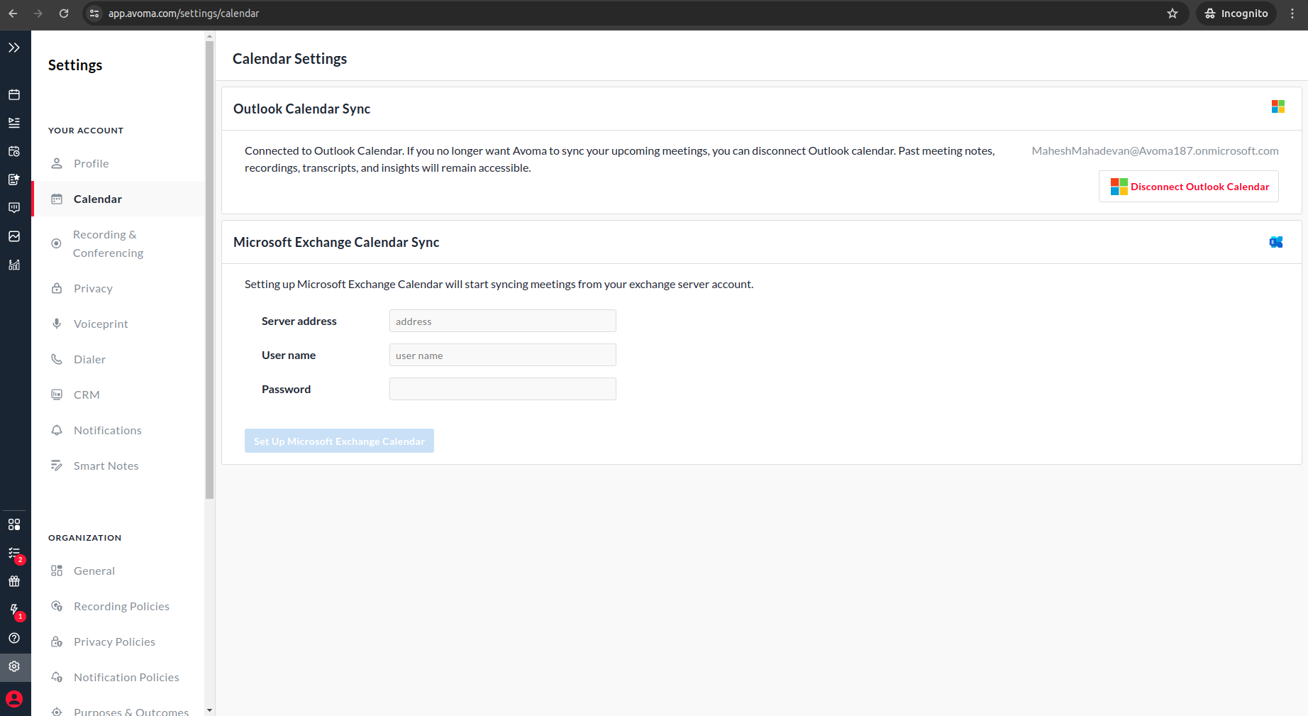 Avoma Integration with Microsoft's Cloud Recording